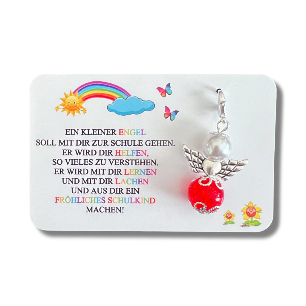 Kärtchen mit Schutzengel Schulkind 2025 Geschenk zur Einschulung - MiniGeschenke.de