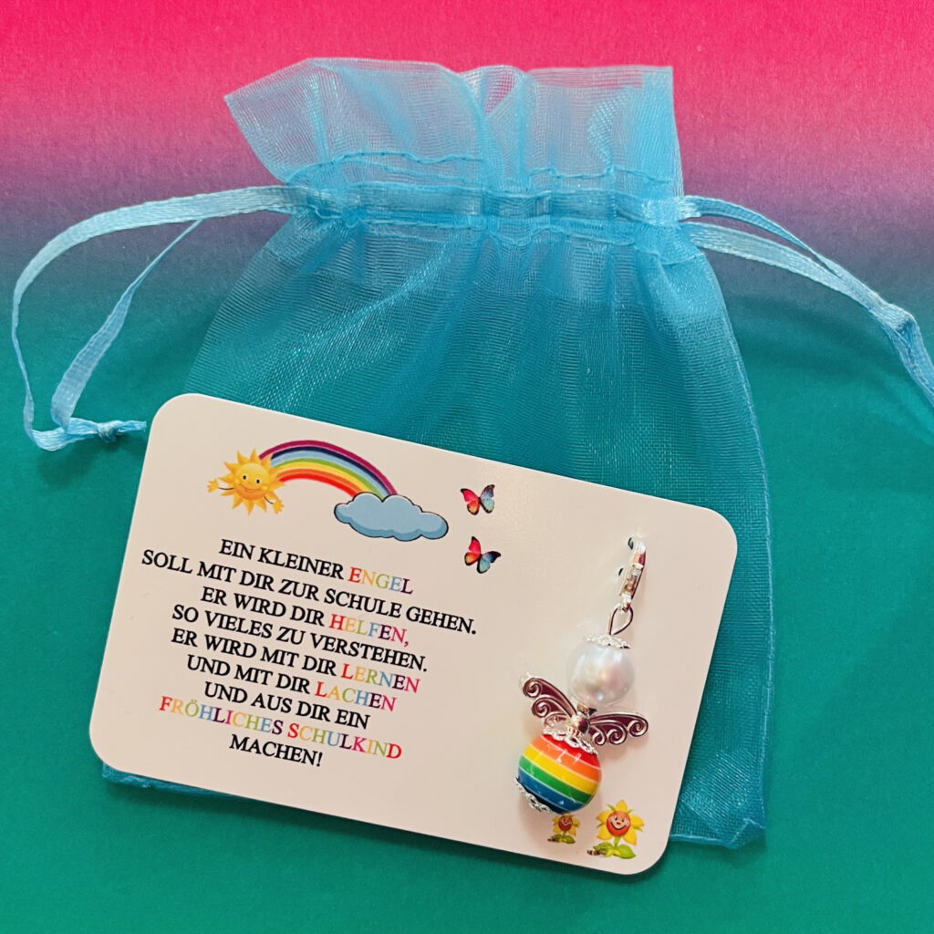 Kärtchen mit Schutzengel Schulkind 2025 Geschenk zur Einschulung - MiniGeschenke.de