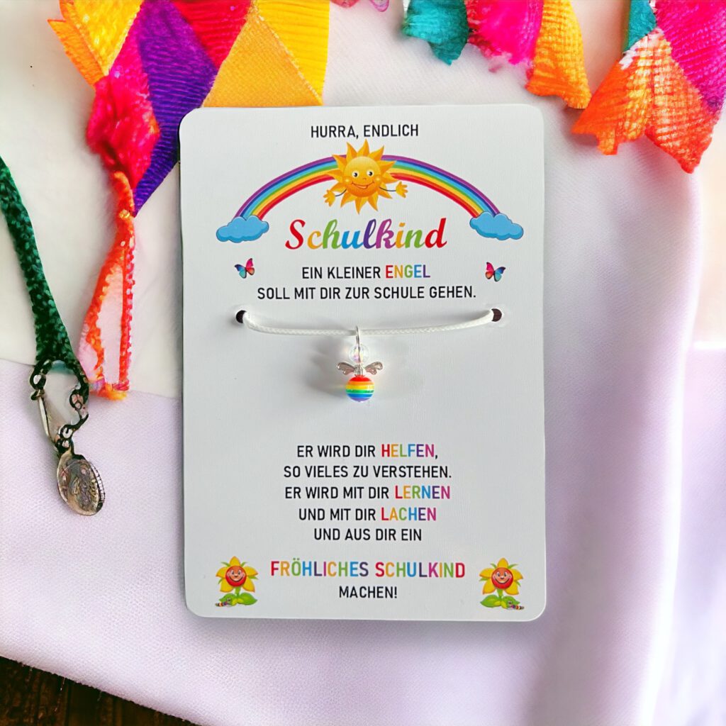 Karte Schutzengel-Kette Schulkind 2024 - MiniGeschenke.de