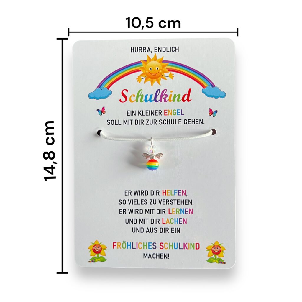 Karte Schutzengel-Kette Schulkind 2024 - MiniGeschenke.de