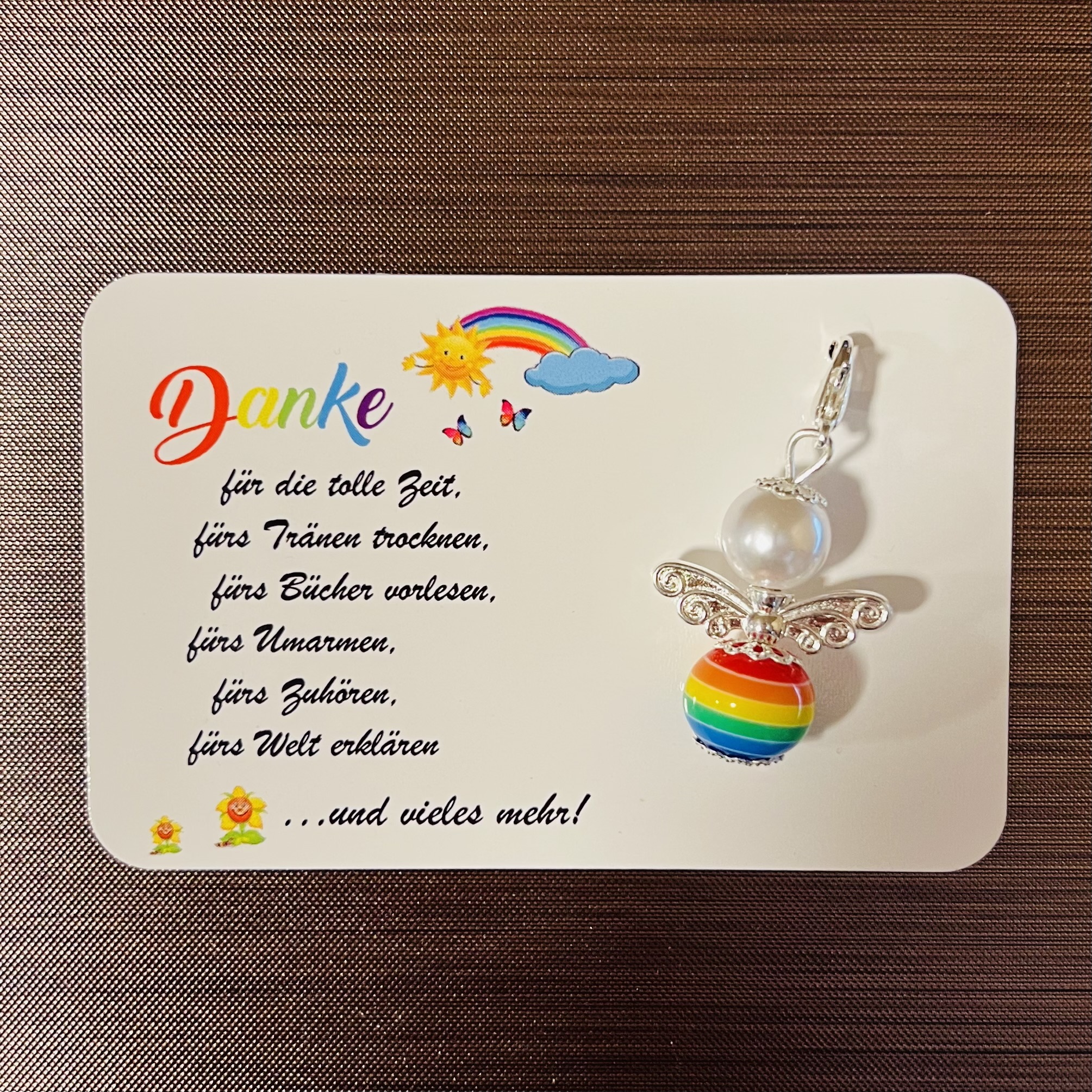 Kärtchen mit Schutzengel Danke ... bunt - MiniGeschenke.de